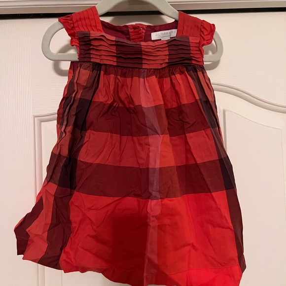 Burberry | Dresses | Sale Burberry Rustic Red Check Dress For Girls Sz ...